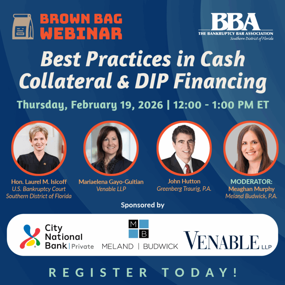 BBA Brown Bag: Best Practices in Cash Collateral and DIP Financing ...